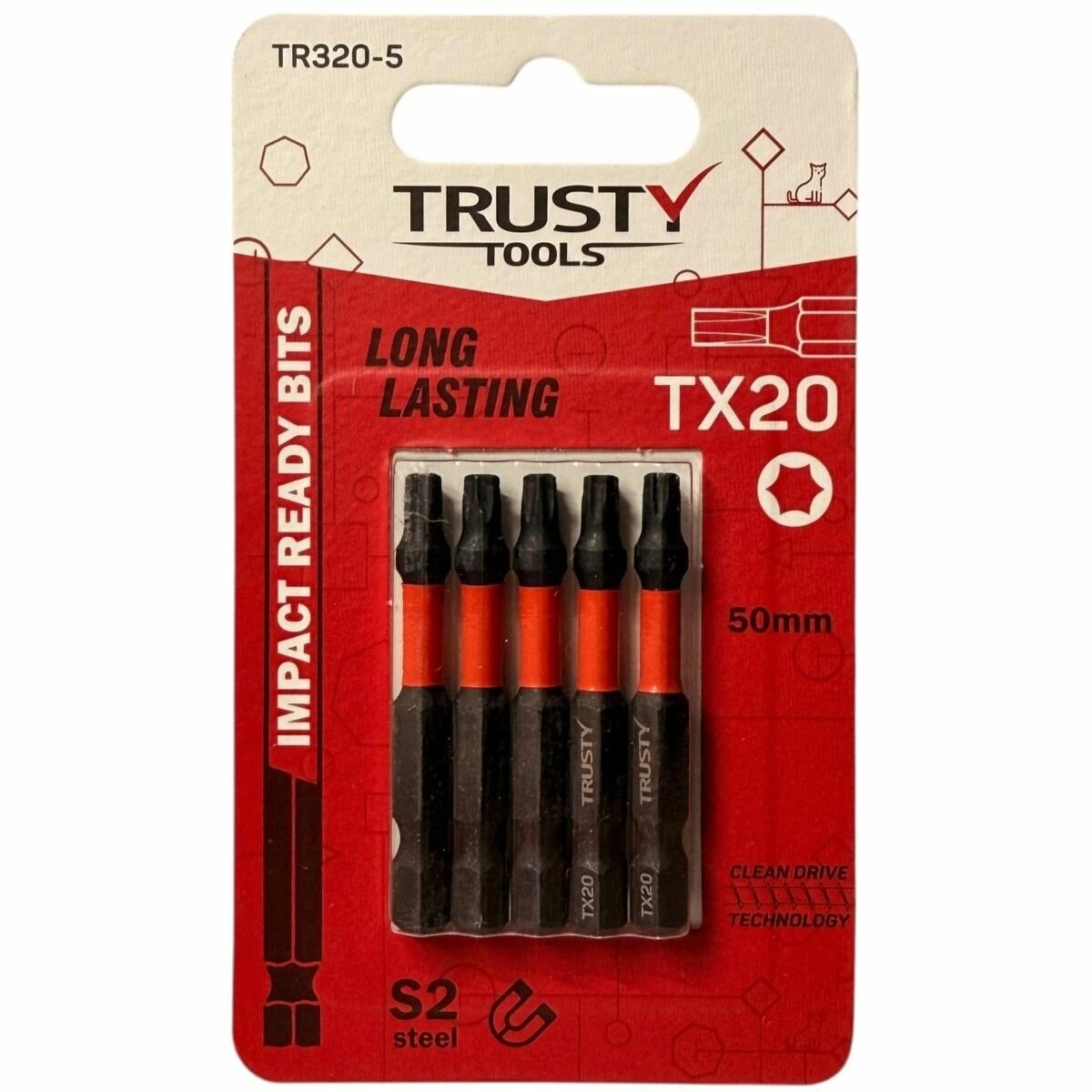 Биты ударные Trusty-Tools TX20 50 мм (5 шт)