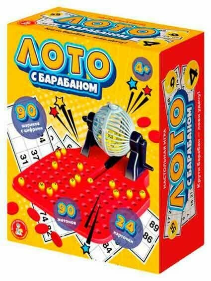Настольная игра Десятое Королевство Лото с барабаном, 24 карточки, от 4 лет