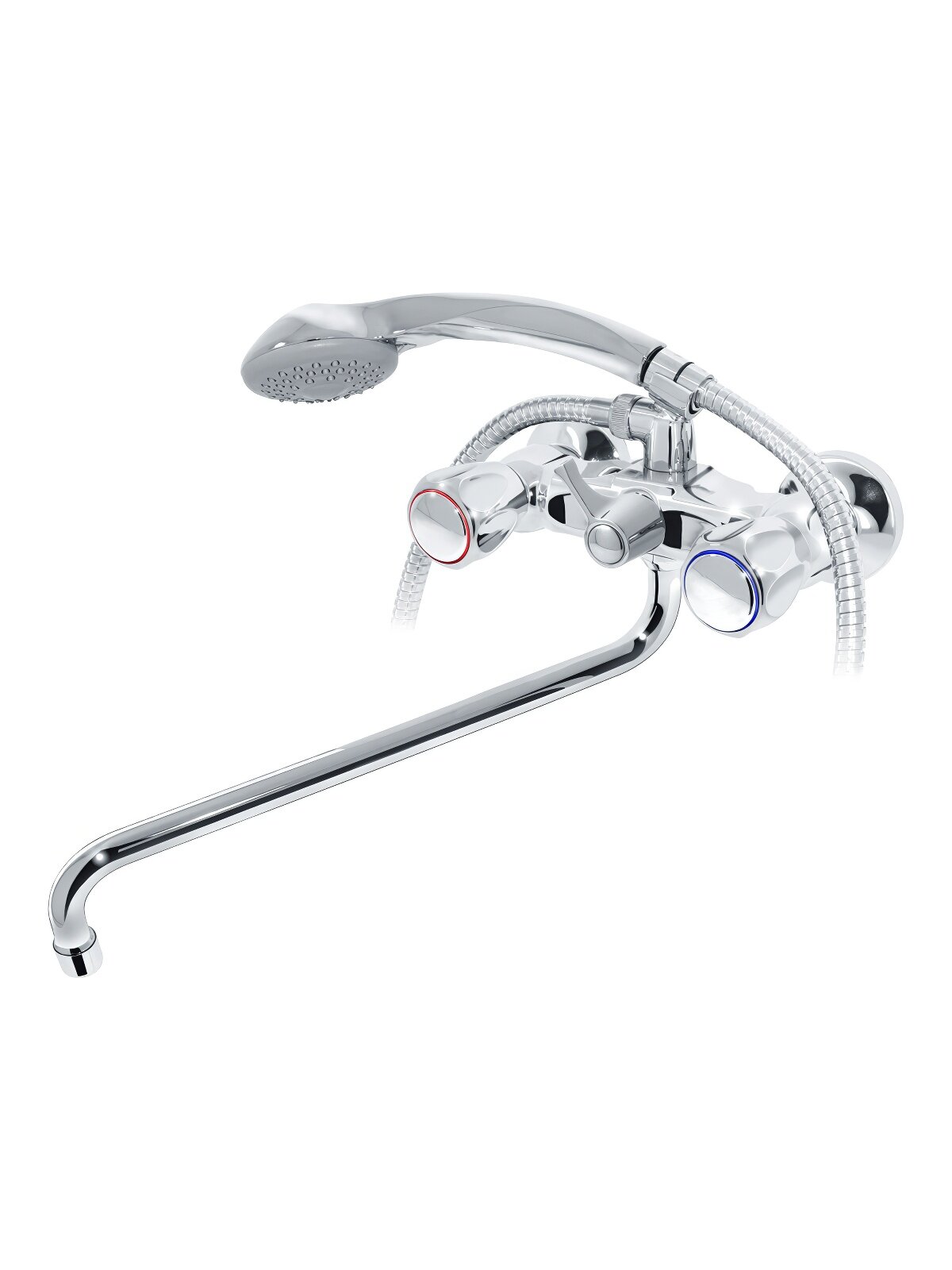 Смеситель для ванны VARION VARIOFIN парма 2022 18 1 керам. перекл, рез. кранб, круглый излив 300мм