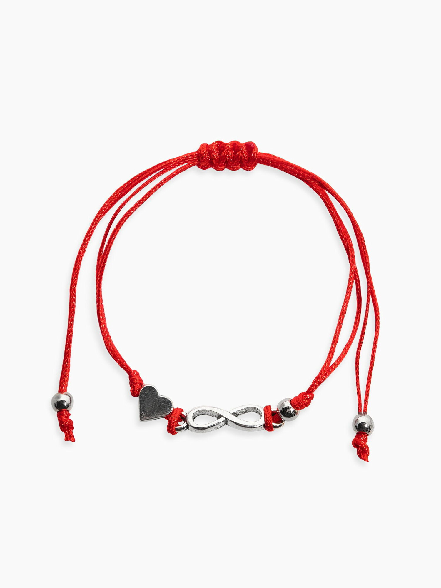 Браслет-оберег "Став" крючок любви и брака, сердце и бесконечность, цвет серебро, 8 см