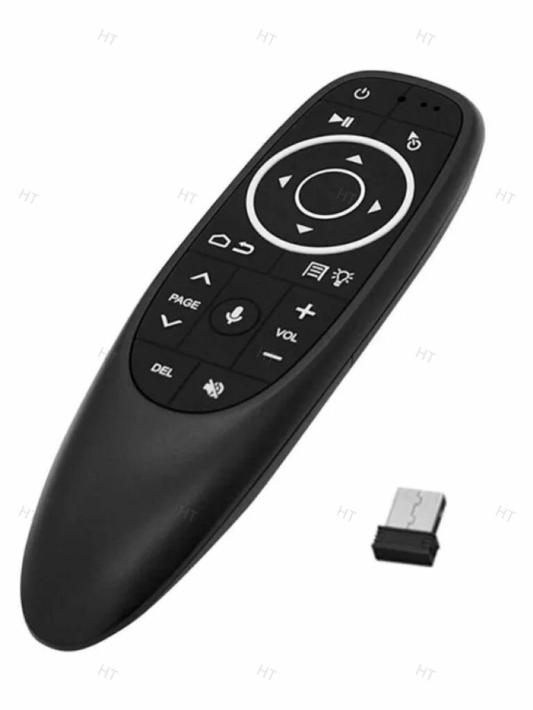 Белый интеллектуальный голосовой пульт дистанционного управления с функцией обучения 2.4 G, USB приемник, датчик гироскопа, воздушная мышь