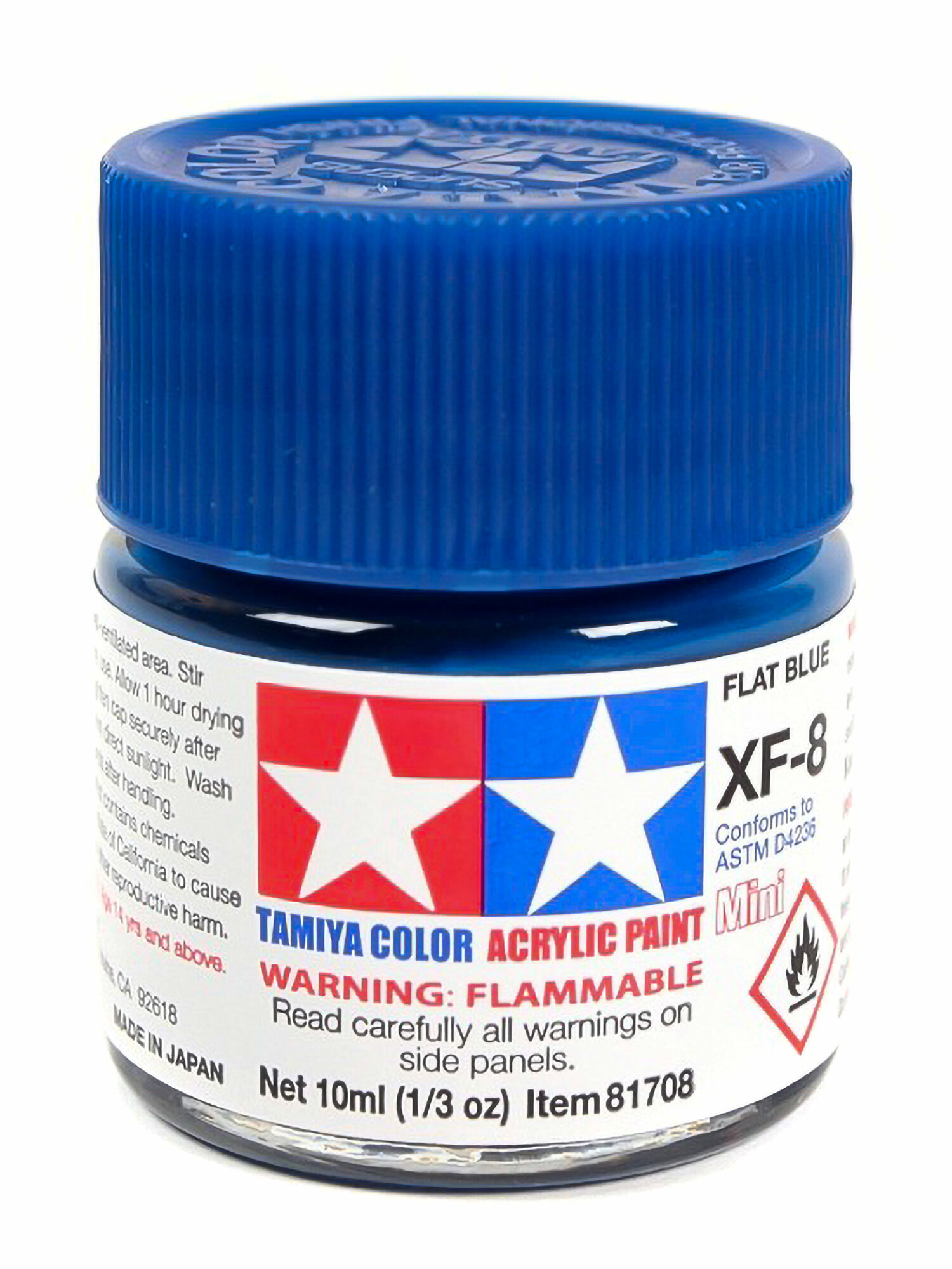 Краска акриловая Tamiya Color XF-8 Blue 81708 голубая матовая, 10 мл