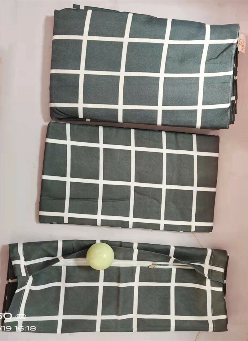 ✅ Оптовый комплект постельного белья из трех предметов для студенческих общежитий и отелей, синий в клетку, армейский