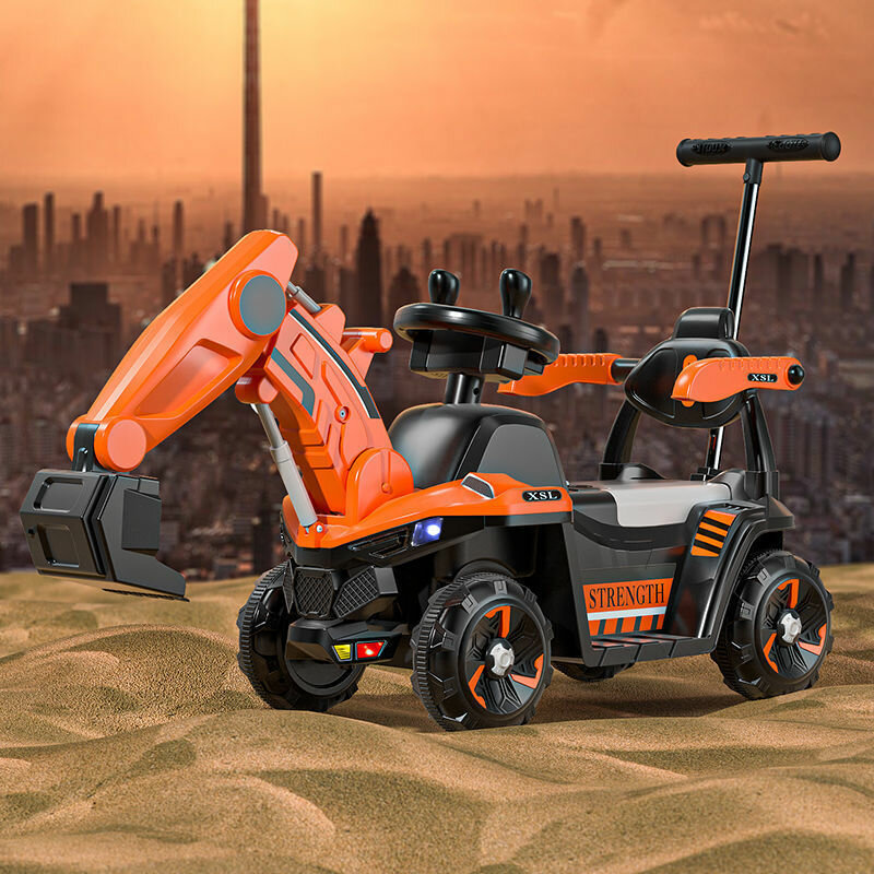 Новая детская электрическая игрушечная машина-экскаватор, катящаяся и ездящая строительная техника, большой экскаватор - самокат для детей