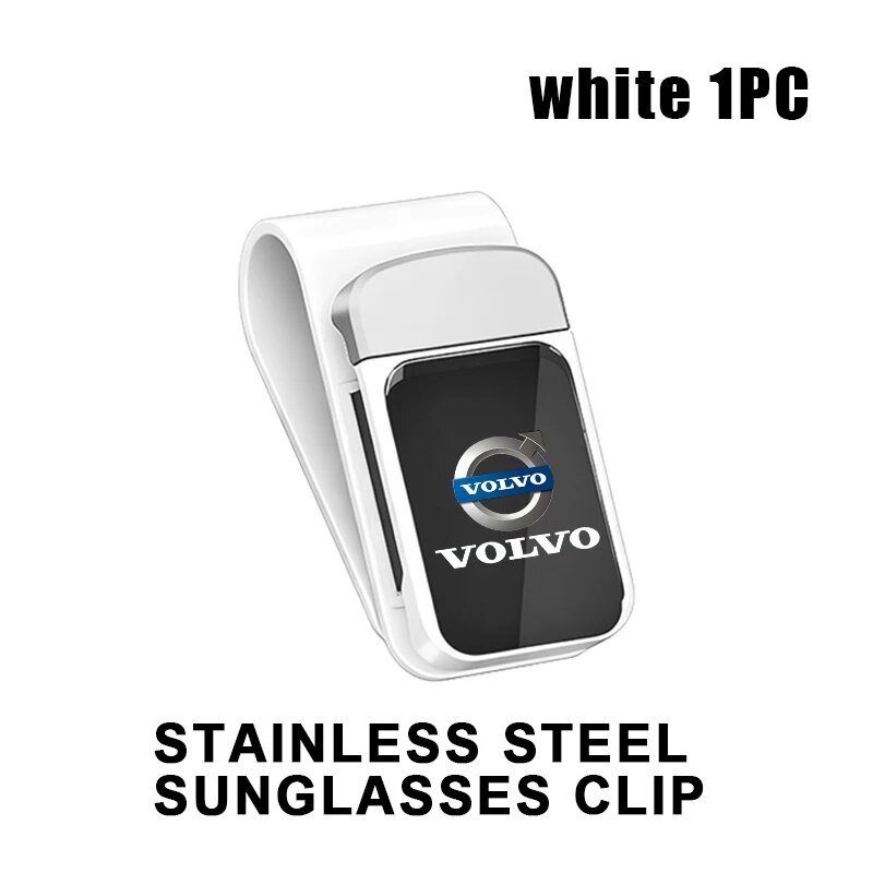 Держатель для очков в салон автомобиля Volvo, крепление для хранения очков, VOL-030-white-1PCS