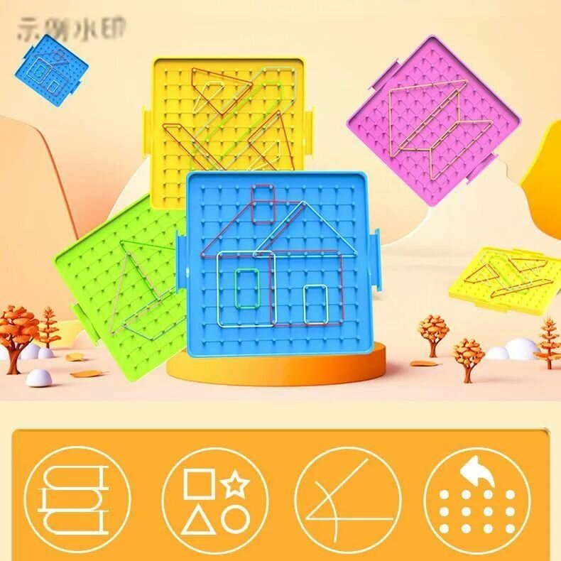 Игрушка Геоборд математический планшет с резиночками