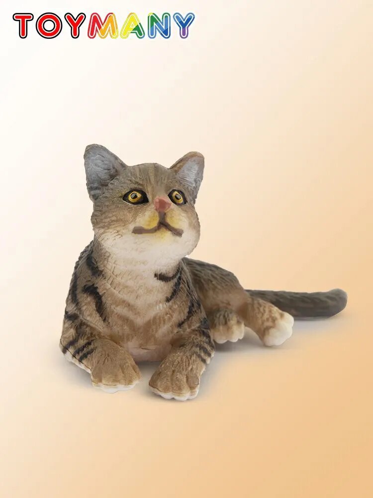 Toymany Фигурка домашнего животного, Коричневая американская жесткошерстная кошка, 3.8 X 5.3 X 2.8 см