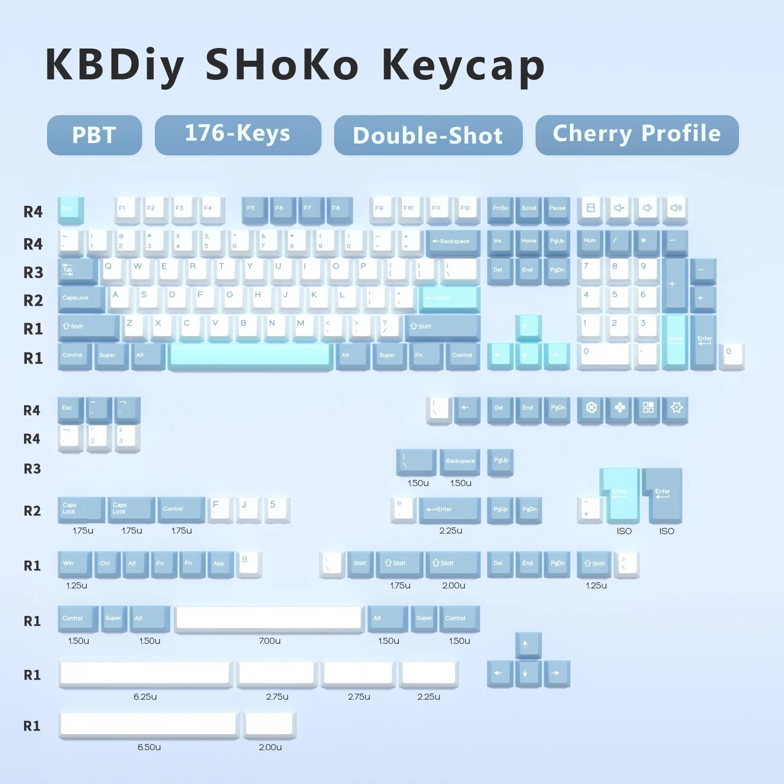 KBDiy GMK Illusion Keycap Cherry Profile PBT ISO Keycaps для геймера GMK SHOKO
