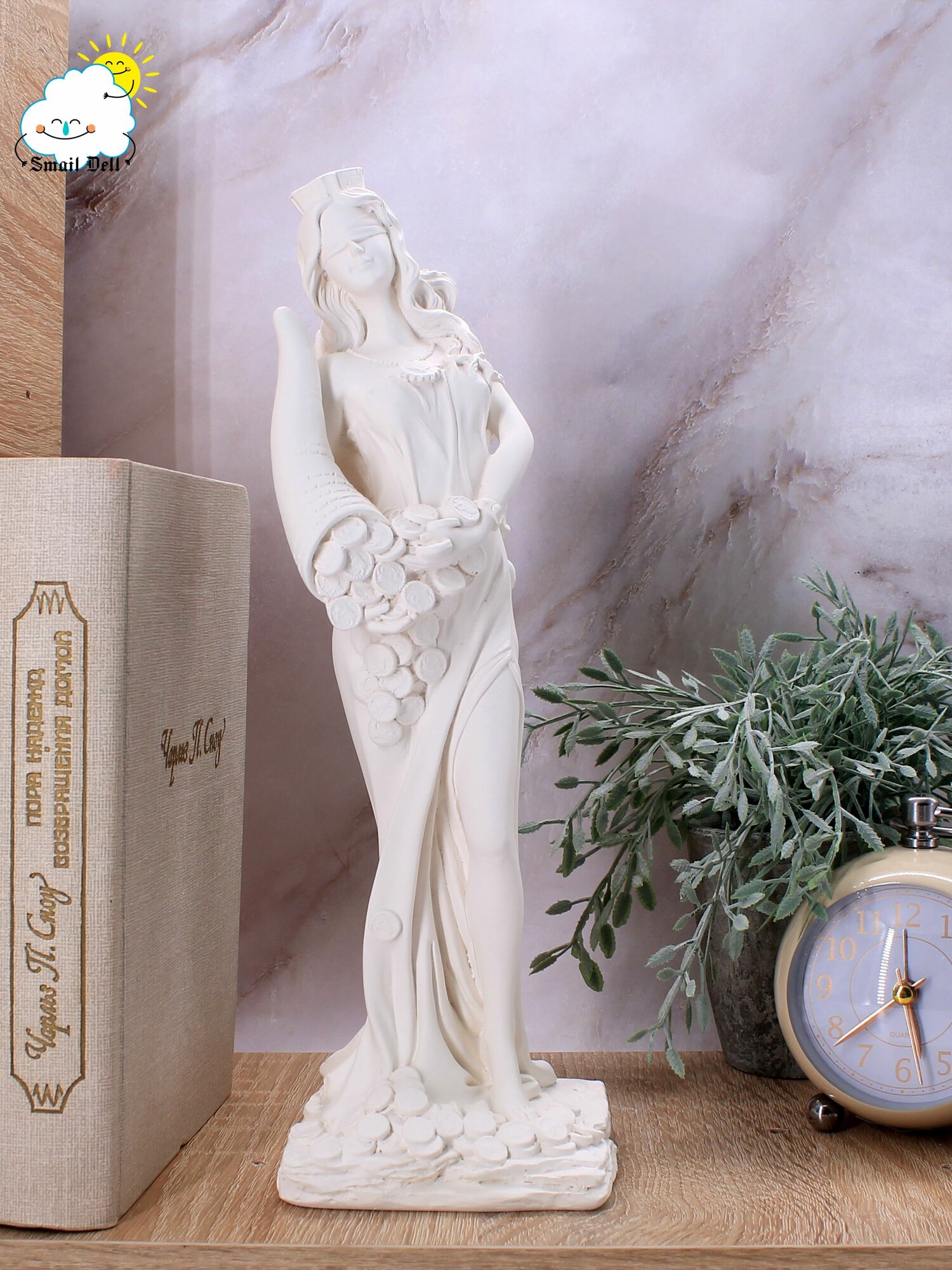 Статуэтка Фортуна Богиня удачи , 30 см , гипс, цвет белый матовый