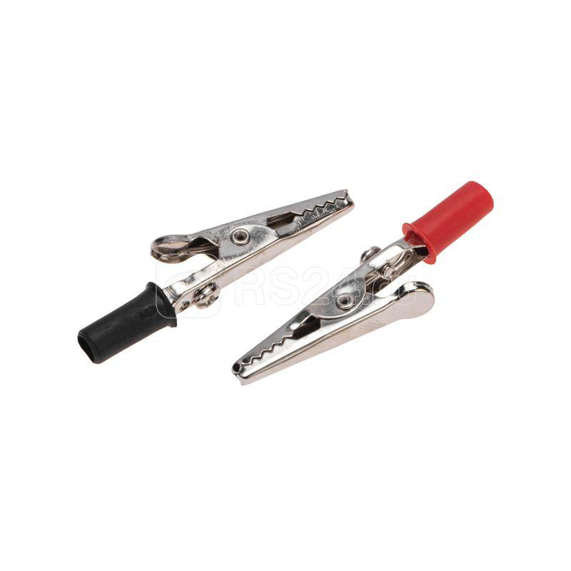 Набор Зажим-крокодил Rexant, 53 мм, красный/черный {16-0009} (6 шт/упак)