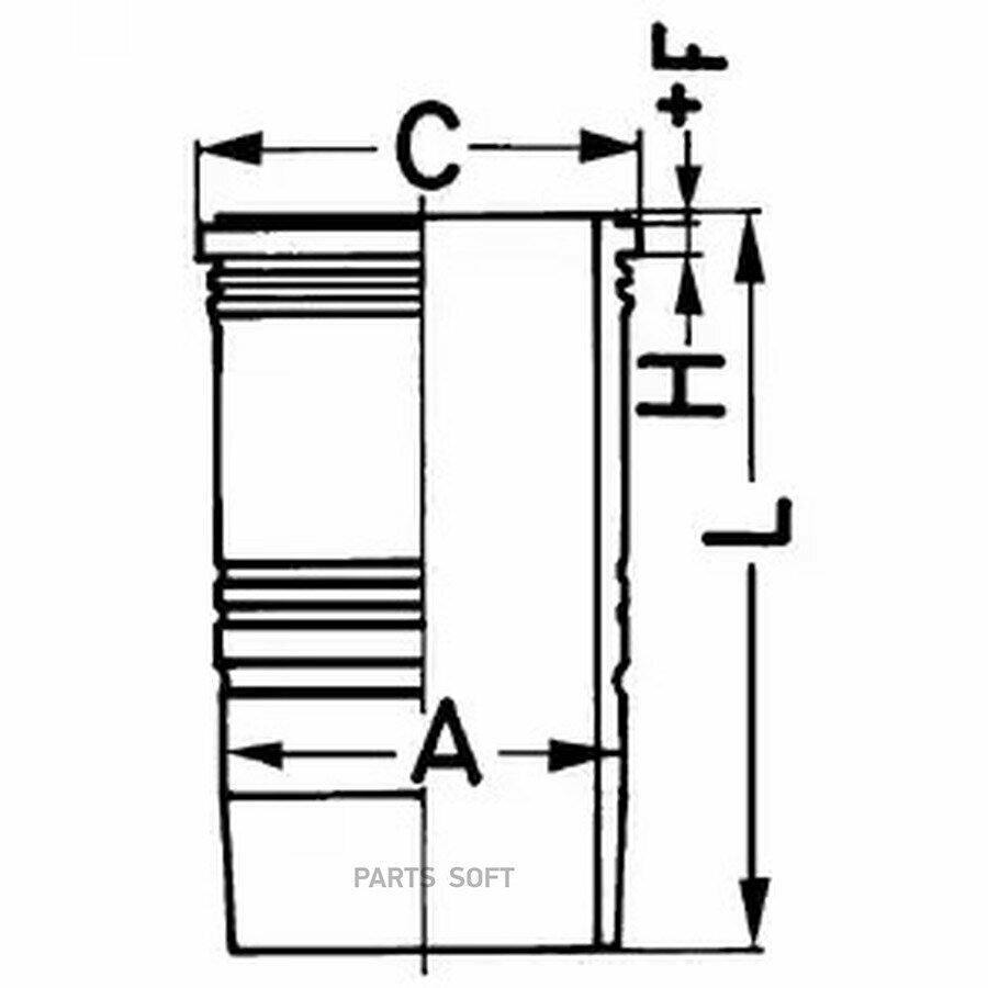 KOLBENSCHMIDT 89396110 Гильза цилиндра сухая FKM/FPM WET CYLINDER LINER MB 130