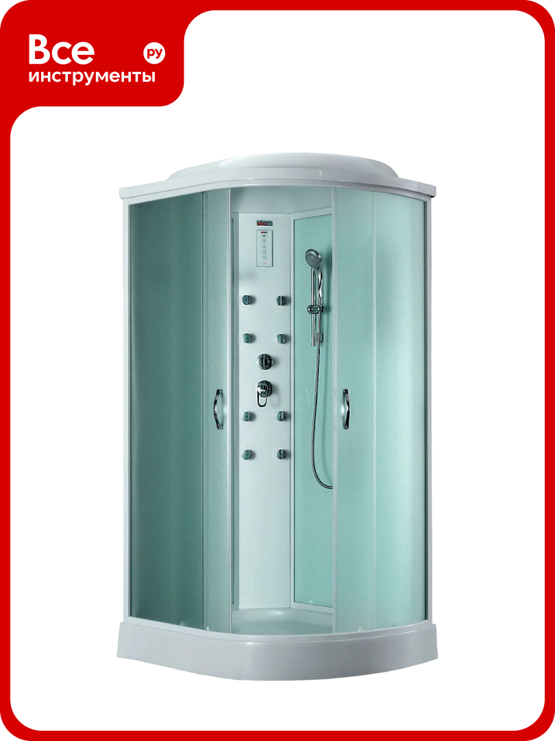 Душевая кабина Timo Eco TE-0702L с стеклянными дверями, акриловым низким поддоном и гидромассажем восемью форсунками