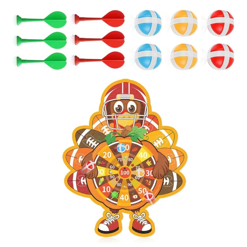 Доска для игры в Дартс с Индейкой и Липким Мячом и детские Игры Dartes Family на День Благодарения