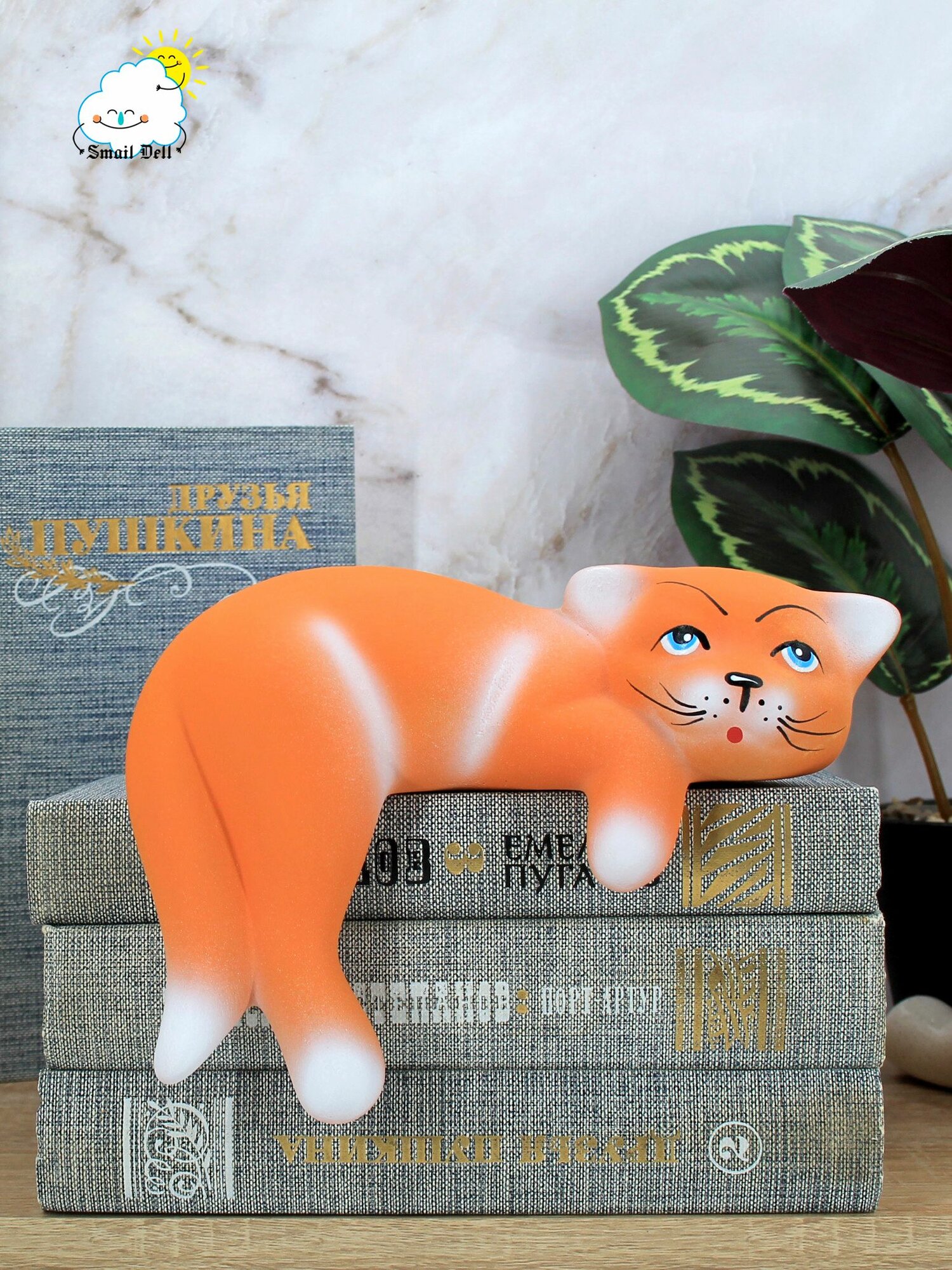 Статуэтка , свисающая фигурка Кот Сеня ,18 см , керамика , цвет рыжий