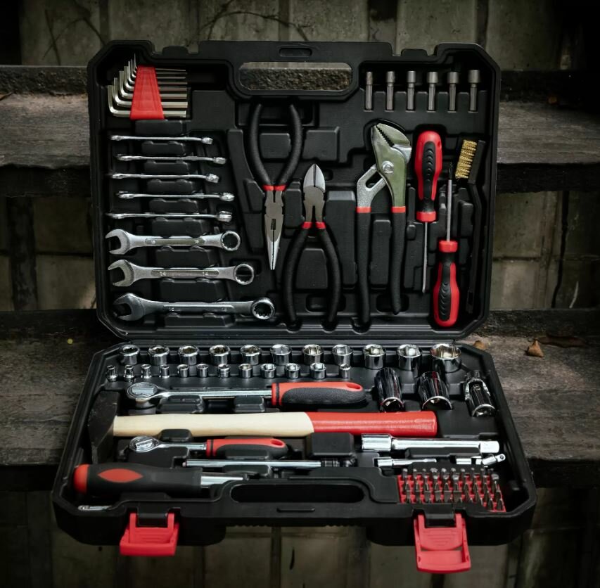 Набор инструментов для дома и автомобиля, универсальный, 113 предмета