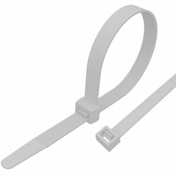 Хомут нейлоновый (кабельная стяжка) Rexant 07-0100 белый 2.5 х 100мм (100 штук)