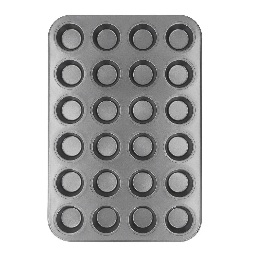 Силиконовая форма для выпечки на 24 кекса, прямоугольная, пищевая, для маффинов и капкейков 1 шт