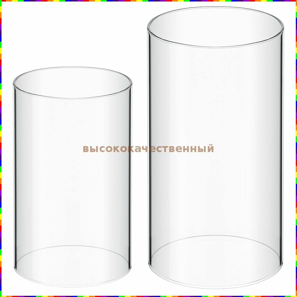 Прозрачные стеклянные подсвечники в комплекте 2 шт, декор для уюта, размер 10 6 6 см