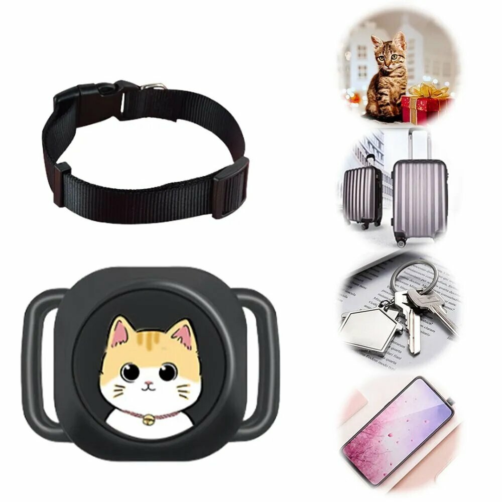 Ошейник с мини-трекером для кошки, с функцией звукового оповещения