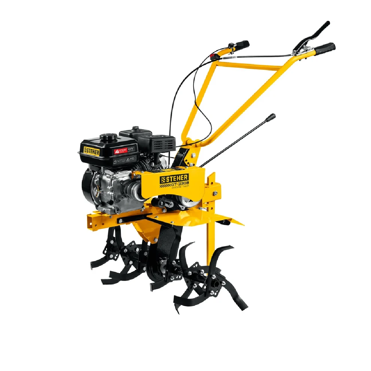 Мотоблок бензиновый Steher GT-330 L, 7 л. с, 5150 Вт, черный/желтый