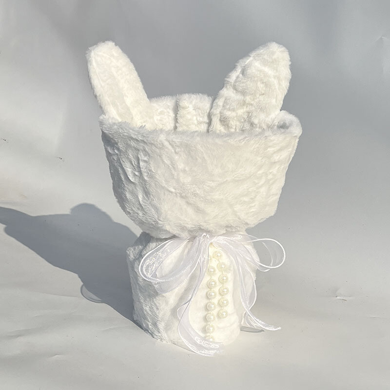 Упаковка для букета цветов в форме маленького кролика, полуготовый продукт, набор материалов для упаковки цветов, не требуется упаковка, вставьте цветы напрямую, полный набор