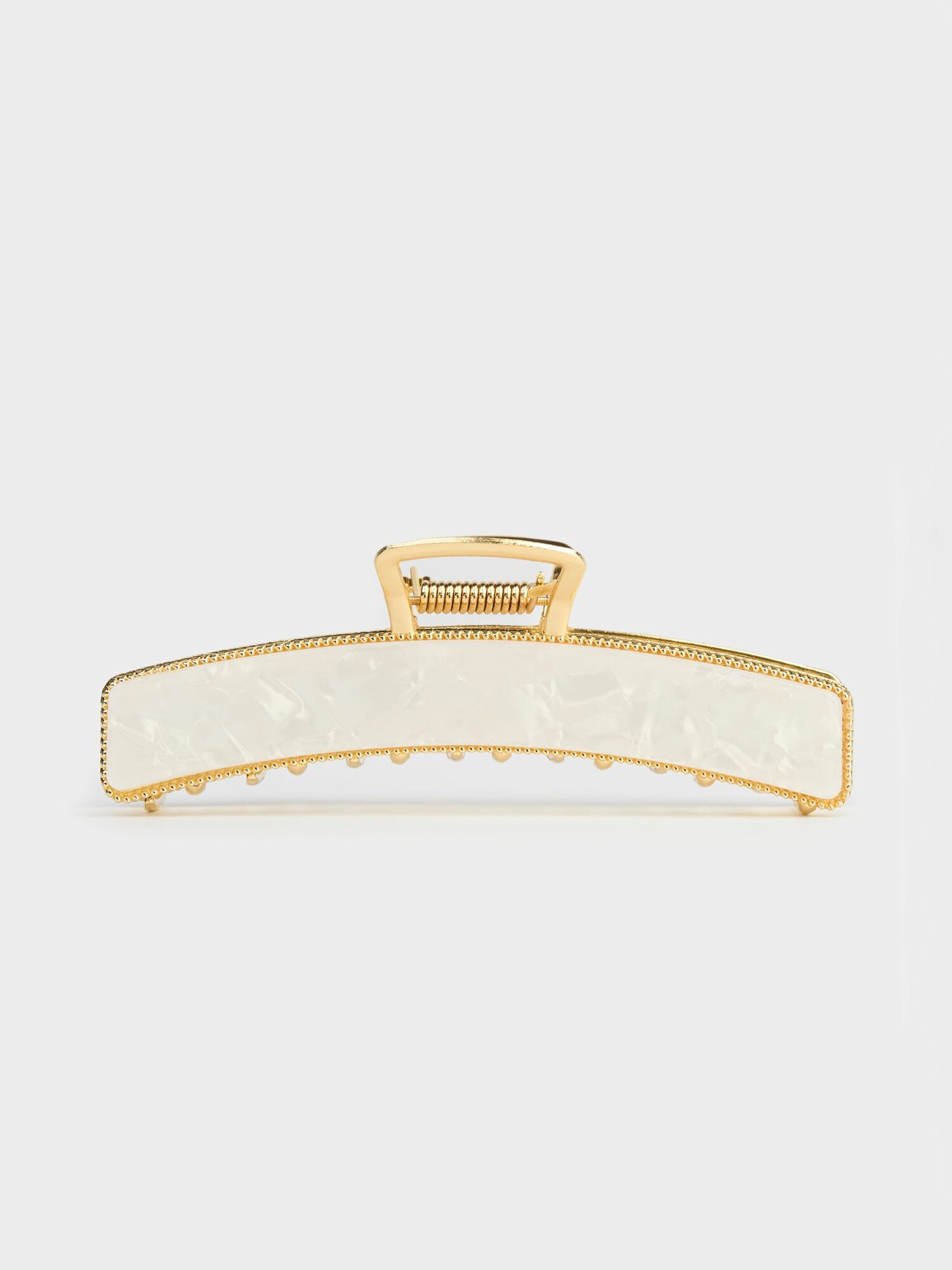 Заколка для волос, 11 см, металл/акрил, золотистая, Крабик, Hairstyle, Kuchenland