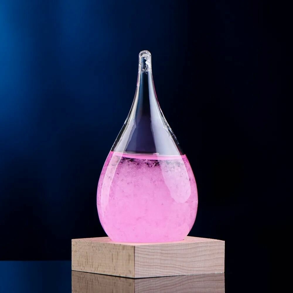 Элегантный барометр-штормгласс Капля стильный прогноз погоды в современный интерьер, высота 12,6 см