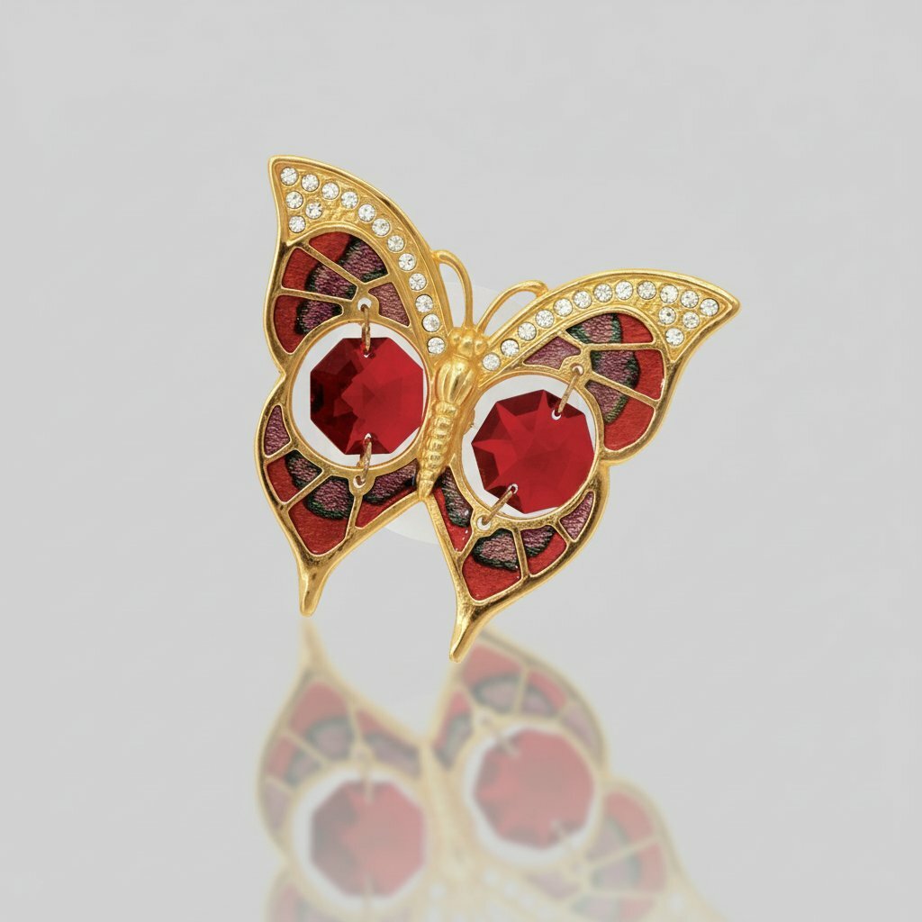 Фигурка на липучке Бабочка с цв. кр. A7894 Crystal Temptations, Металл, кристалл