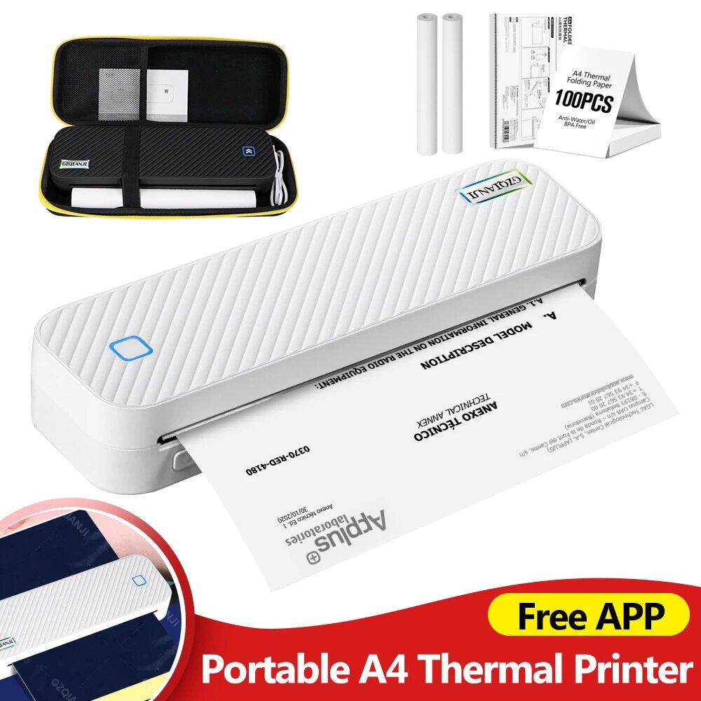 INSTOFC Портативный Термопринтер А4 Bluetooth White A4 Printer — фото 1