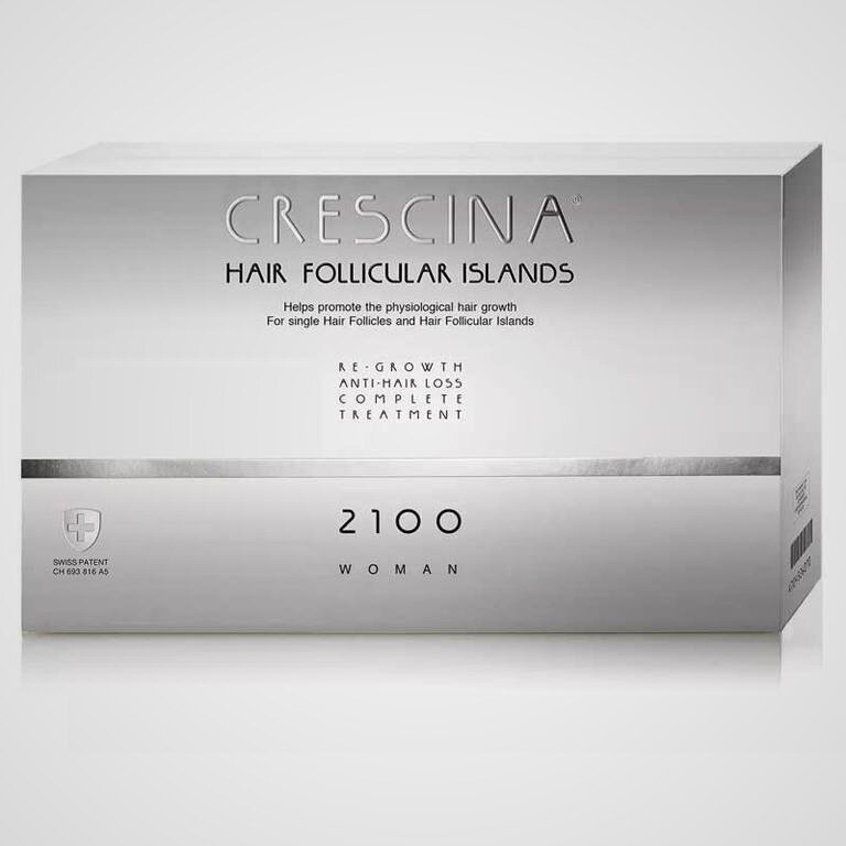 Лосьон для стимуляции + Лосьон против выпадения для женщин 2100 20+20 амп Crescina Hair Follicular Islands Complex 2100 Ампулы 20 + 20 АМП