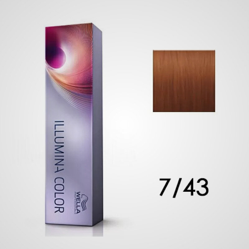 7/43 Стойкая крем краска Illumina 60мл WELLA Illumina color 7/43 Краска 60мл