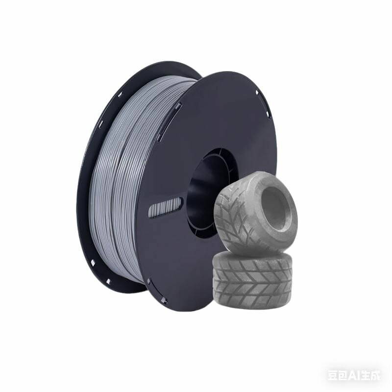 TPU 95A 250г гибкий катушки сер(Filament Пруток), Материал tpu для FDM 3d принтеров, диаметр 1,75 мм, высококачественный пластиковый материал