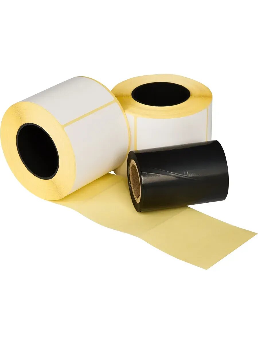 Термотрансферные этикетки ПГЛ 58х60, 4 шт, риббон WAX 60x100