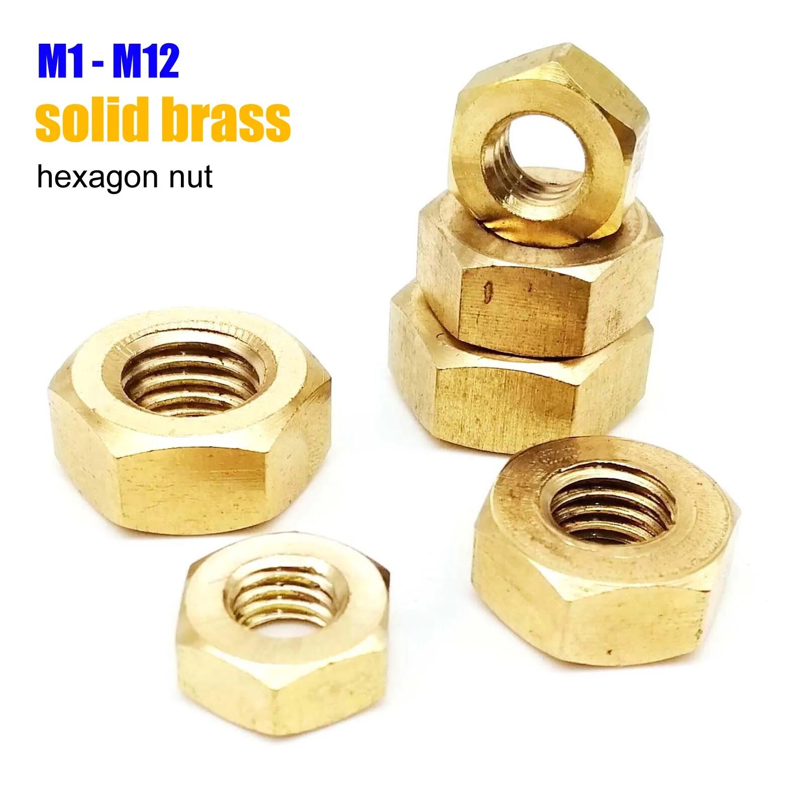 Гайки DIN934 HZYUEGOU латунные медные 10pcs M8