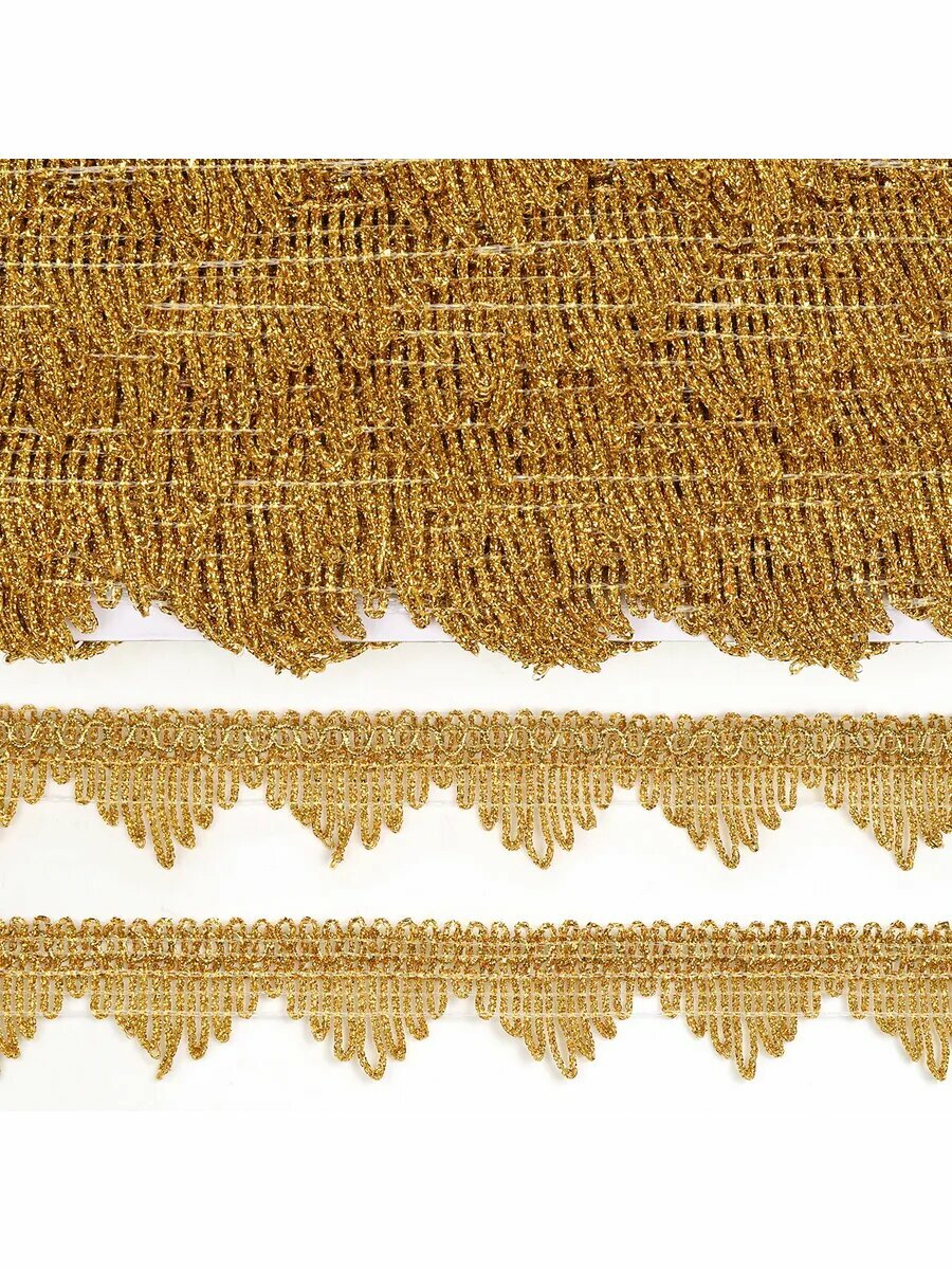 Тесьма декоративная металлизированная 40 мм 13,71 м, золотая