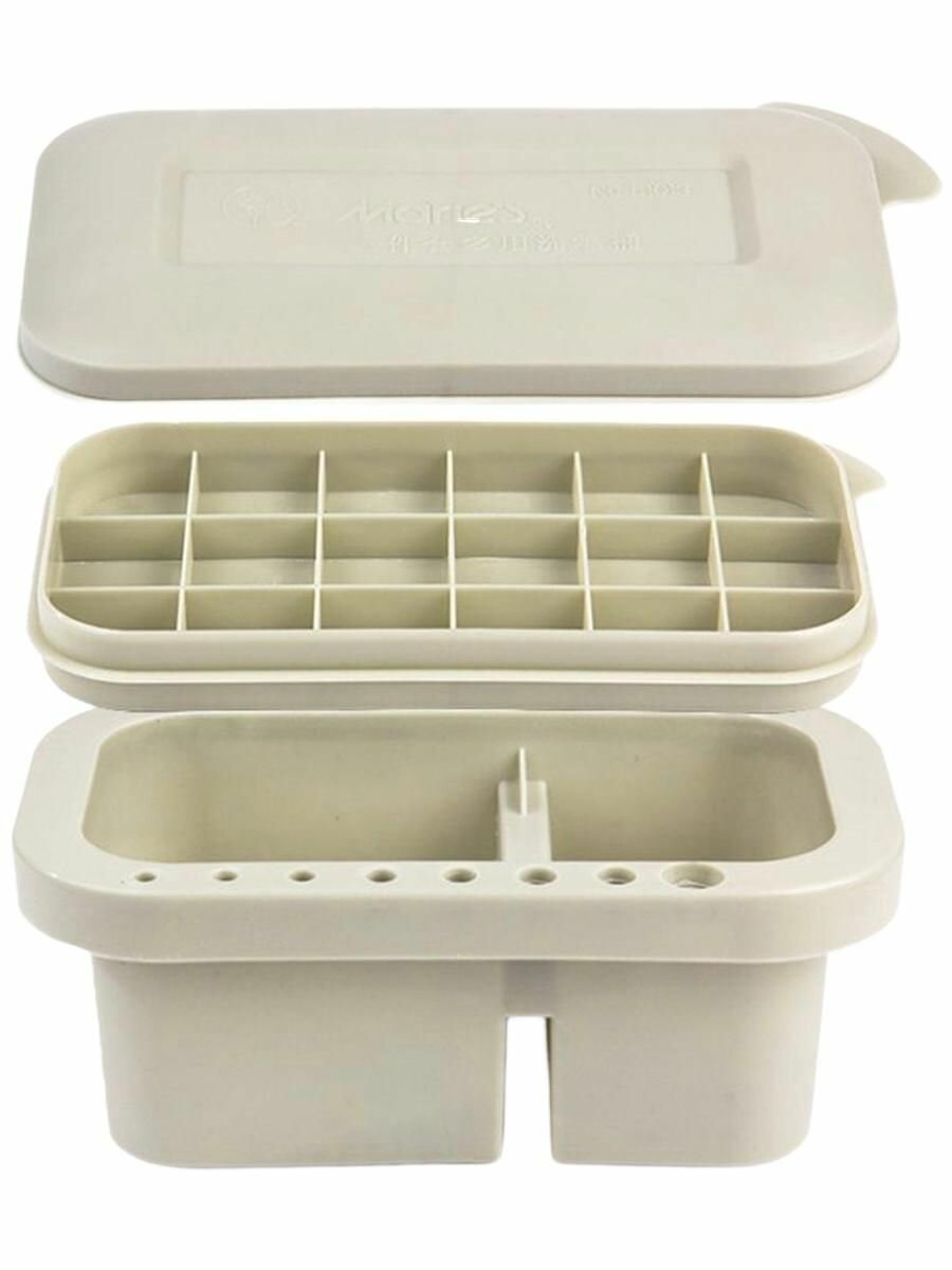 Канцтовары, Трехв одный палитра с контейнером для мытья кистей, 1 набор