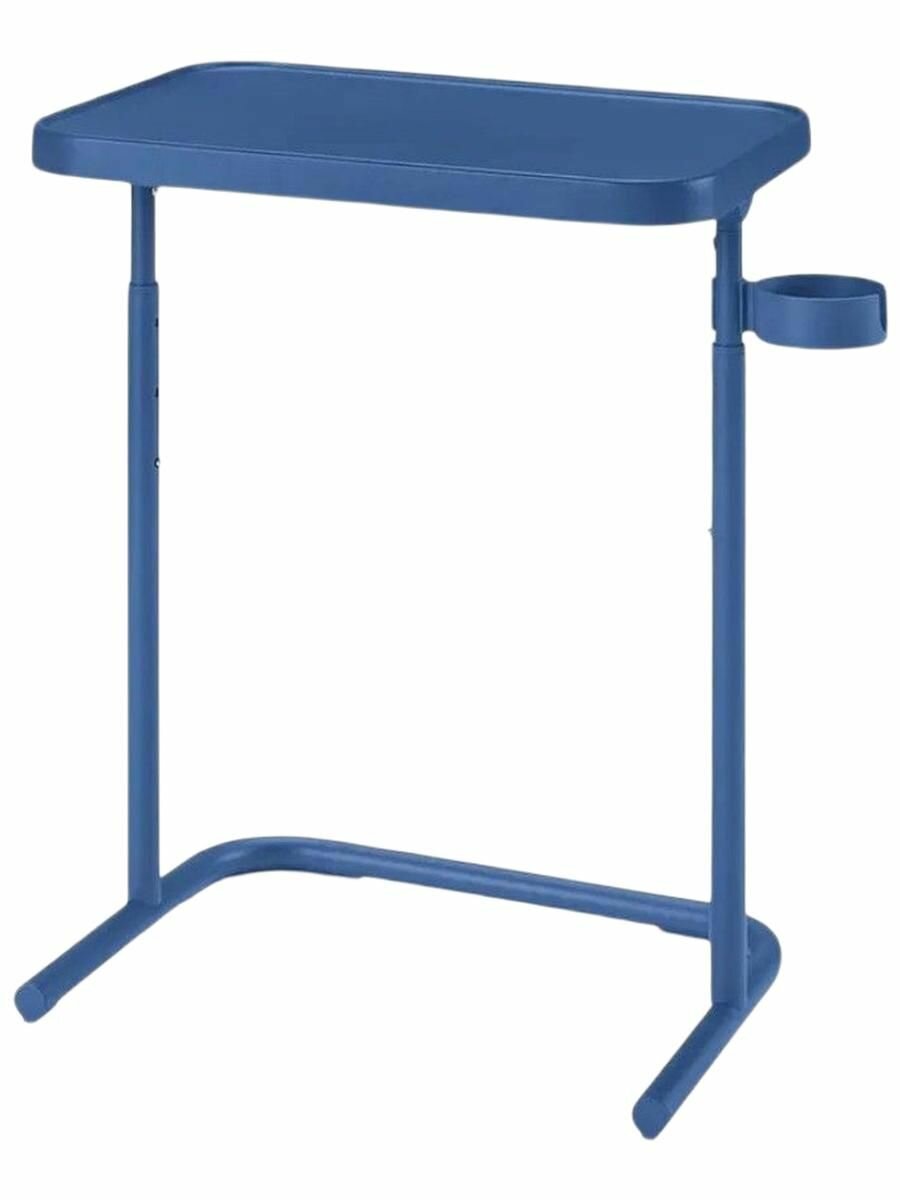 IKEA BJORKASEN приставной столик, складной, регулировка высоты, цвет синий