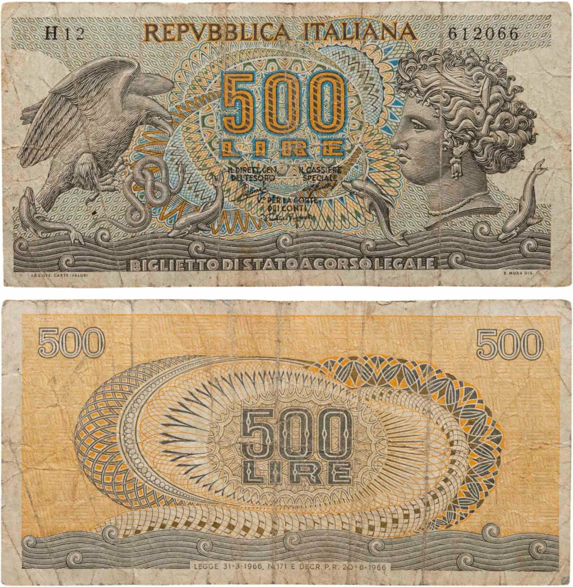 Италия 500 лир 1966 1970