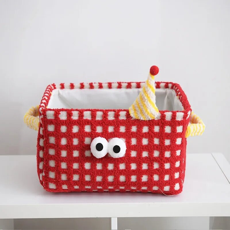 Детская мягкая корзина для игрушек Красный, rectangel red