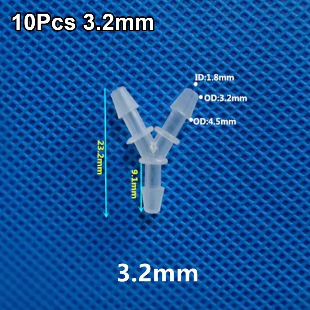 Тройники Y-типа пластиковые 2.4-15.8 мм 10 шт Синий, 10Pcs 3.2mm