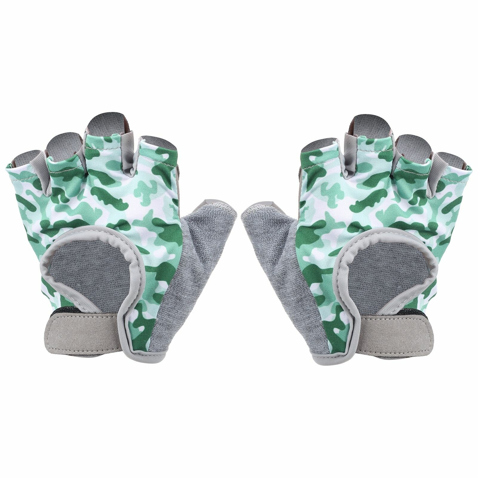 Зеленые Нейлоновые Велосипедные Детские Перчатки С Полупальцами Для Фитнеса и Верховой Езды