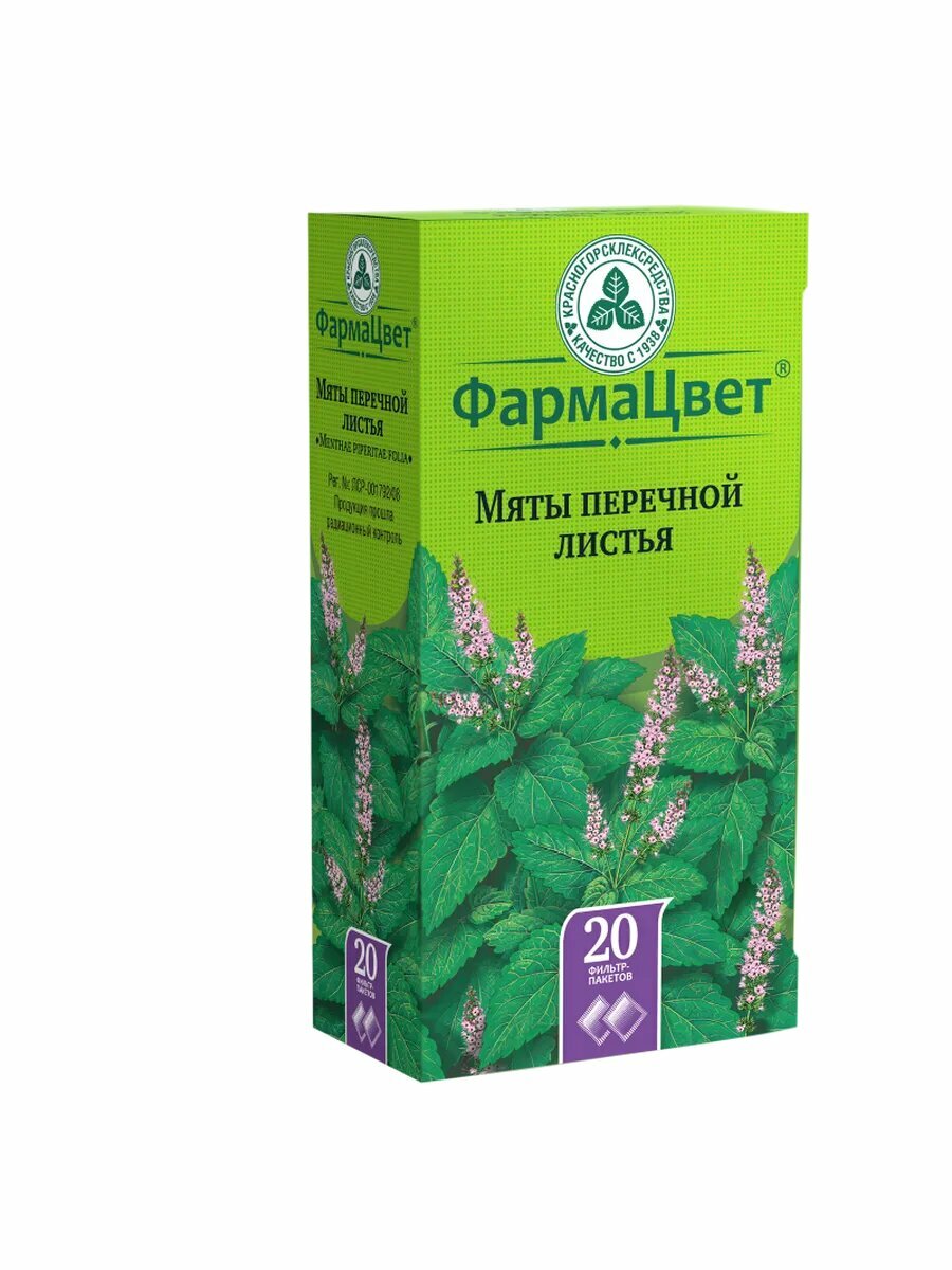 Мяты перечной лист 1,5 гр 20 шт. фильтр-пакеты