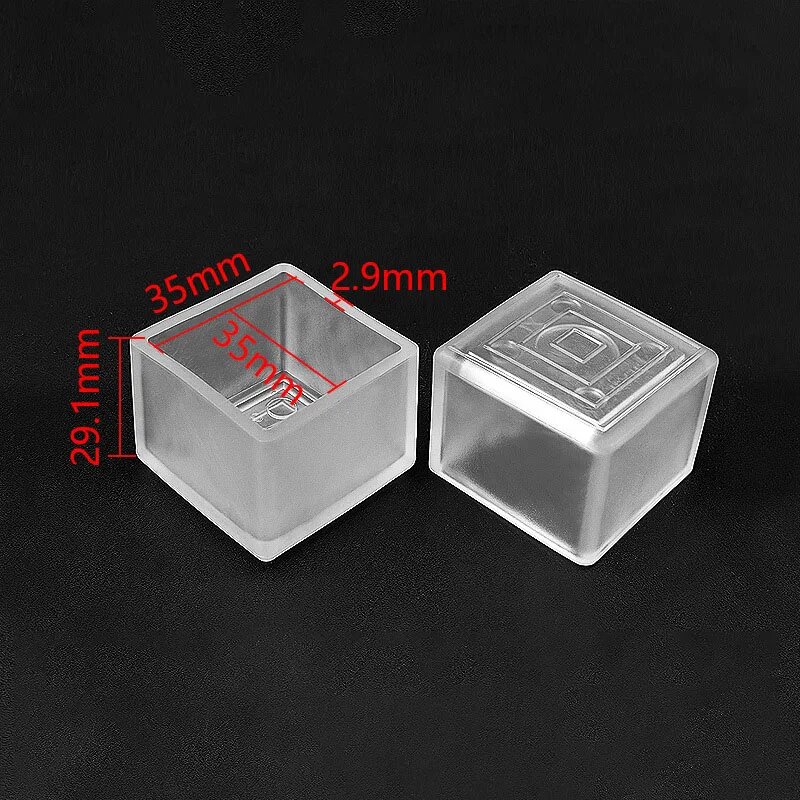 Мебельный стол, наконечник для ног, ножки стула, силиконовая накладка, защитная крышка, прозрачная квадратная резиновая заглушка для труб, крышка, защита отверстия для трубки