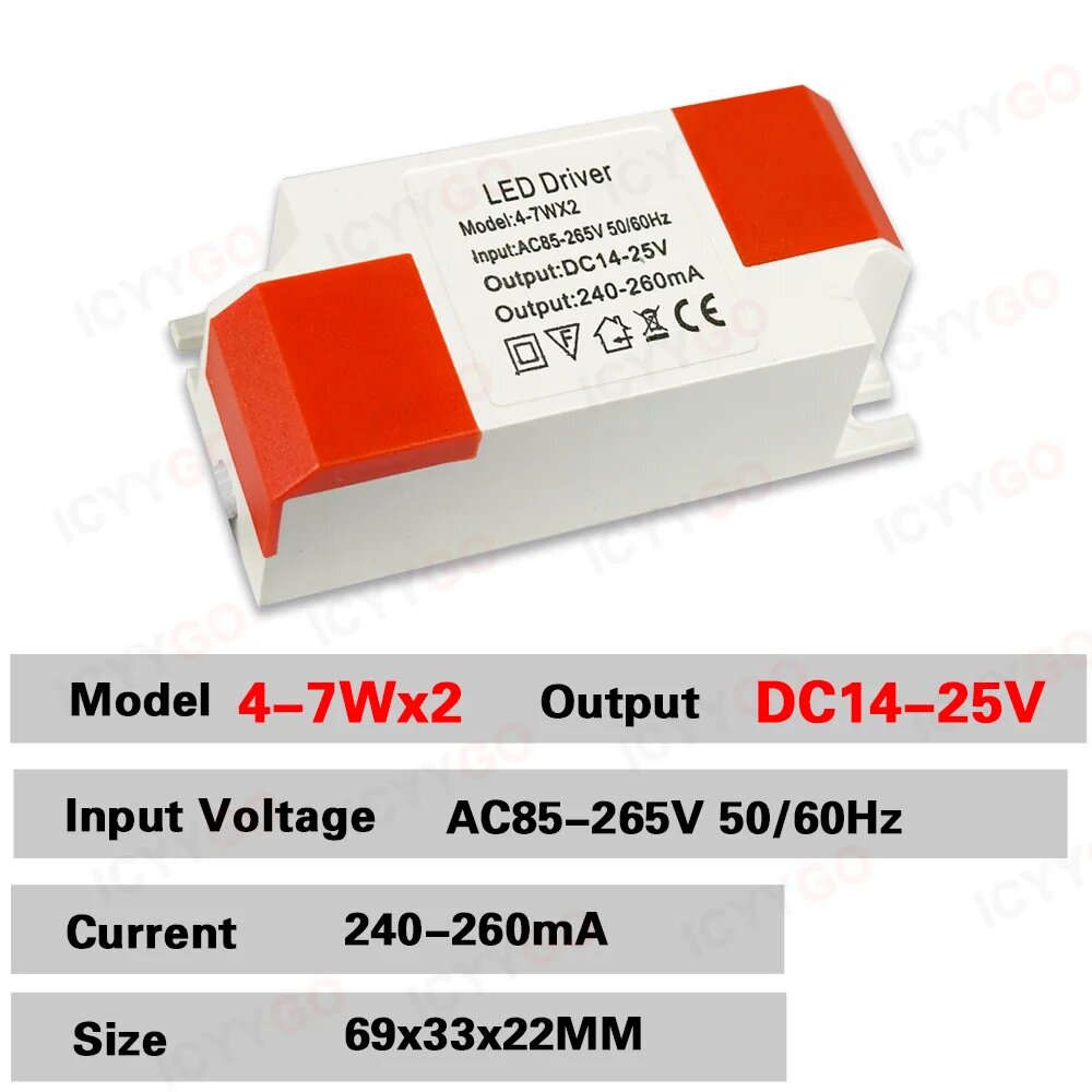 LED Driver ICYYGO 4-7W 14-25V