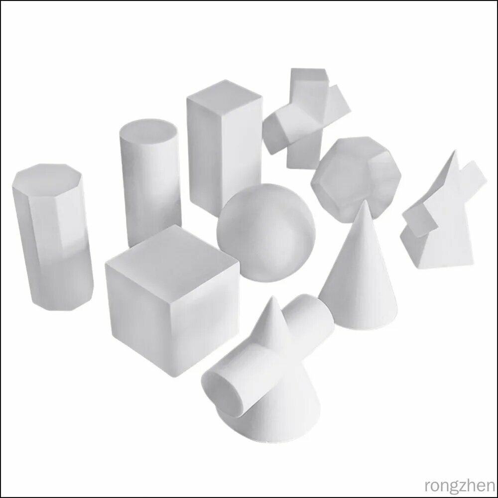 Эксклюзивный набор гипсовых фигур для рисования: сфера, куб, цилиндр