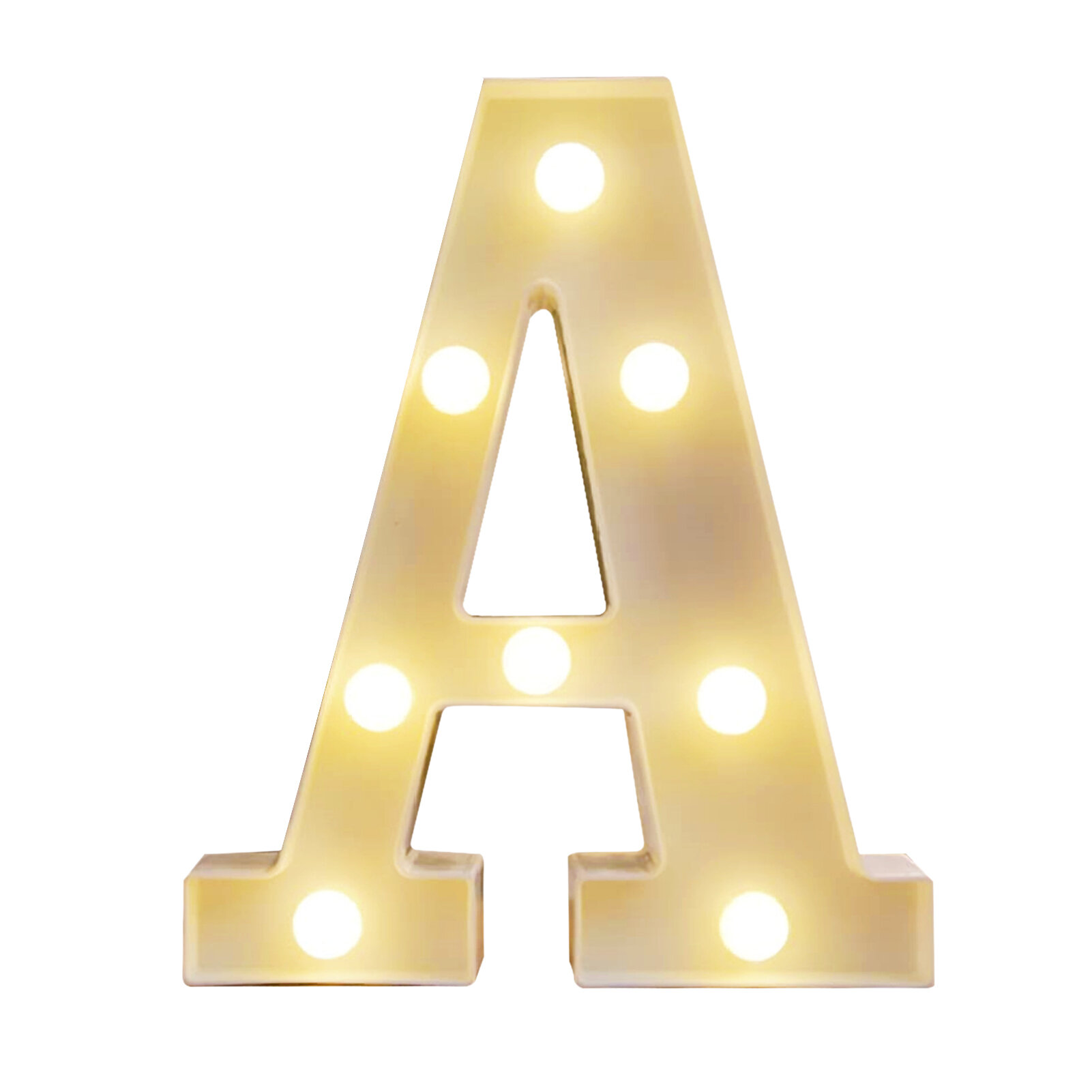 Теплые белые LED-огоньки для алфавита с лампами, IP54, батарейки AA, для декора