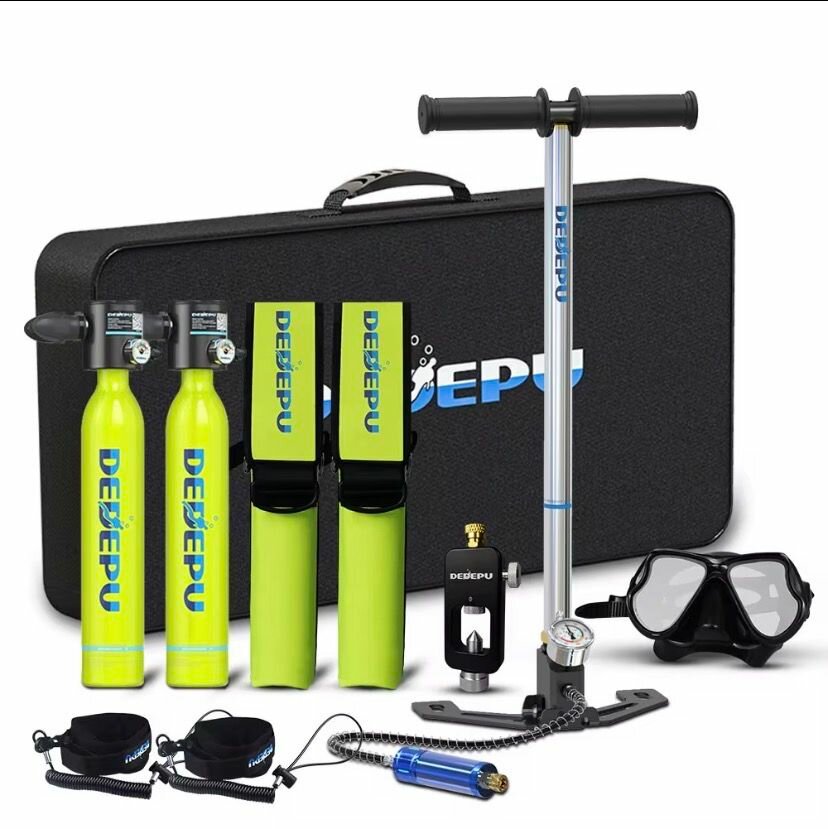 Мини акваланг Dedepu 0,5+0,5 литра набор для двоих Зелёный