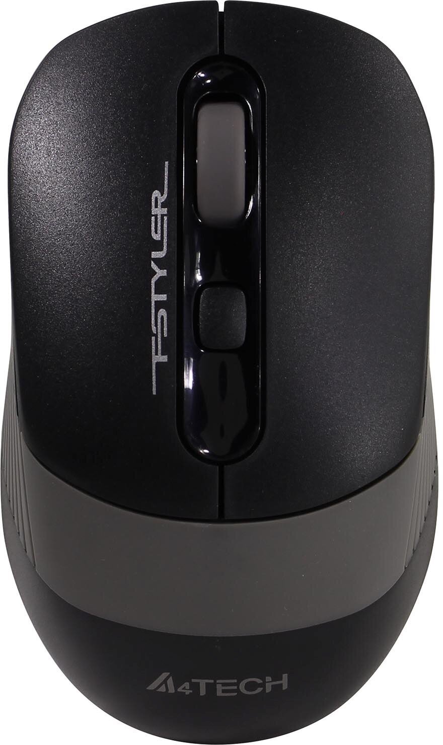A-4Tech Мышь Fstyler FG10S черный/серый оптическая (2000dpi) беспроводная USB [1204030]