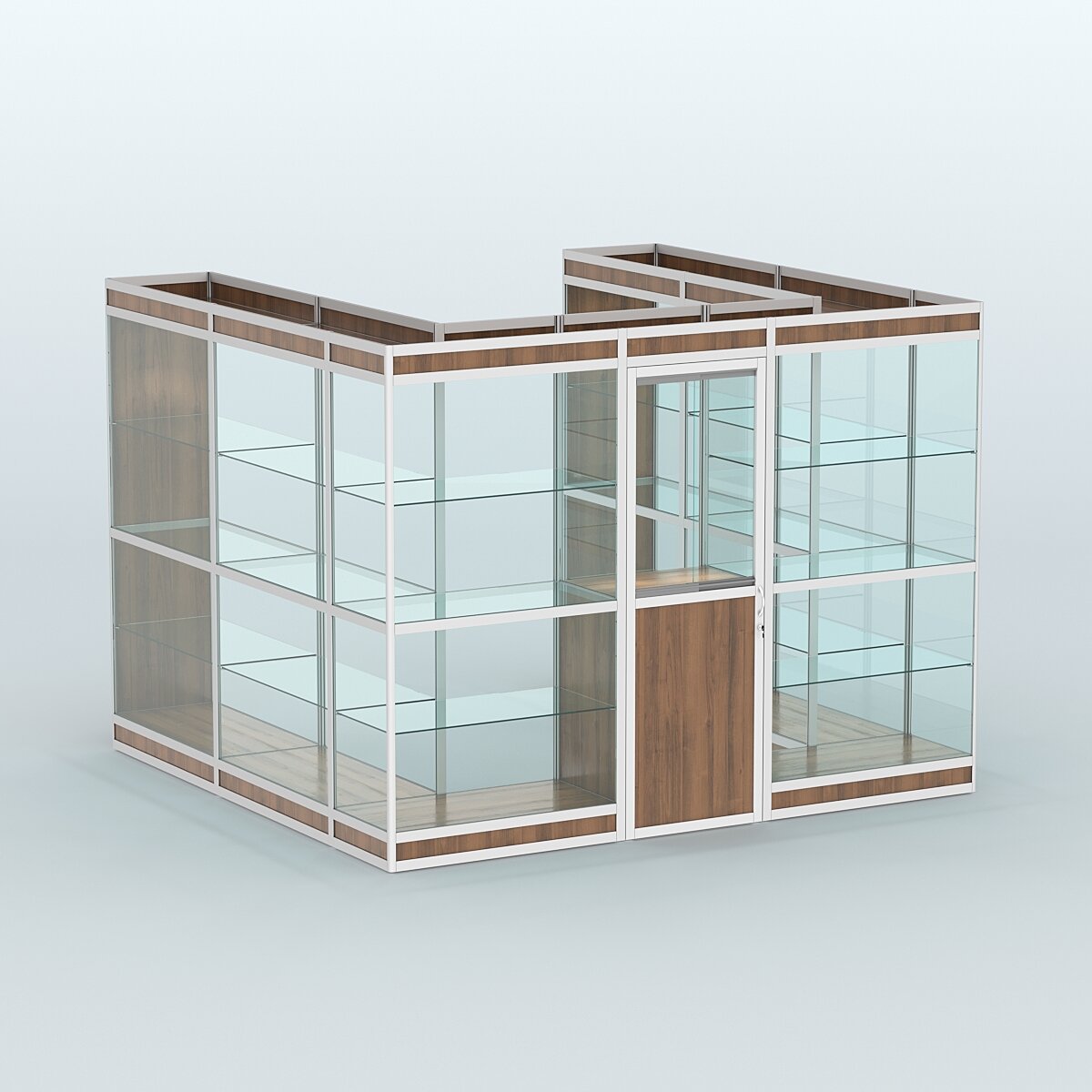 Павильон из профиля пристенный №5в (6,75 кв. м), Орех