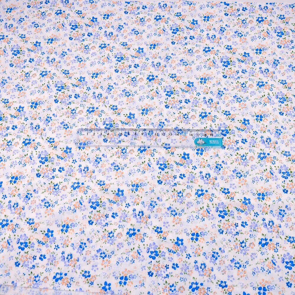 Booksew Клетчатая хлопковая ткань для шитья Синий, 25cm x 150cm, p040-1